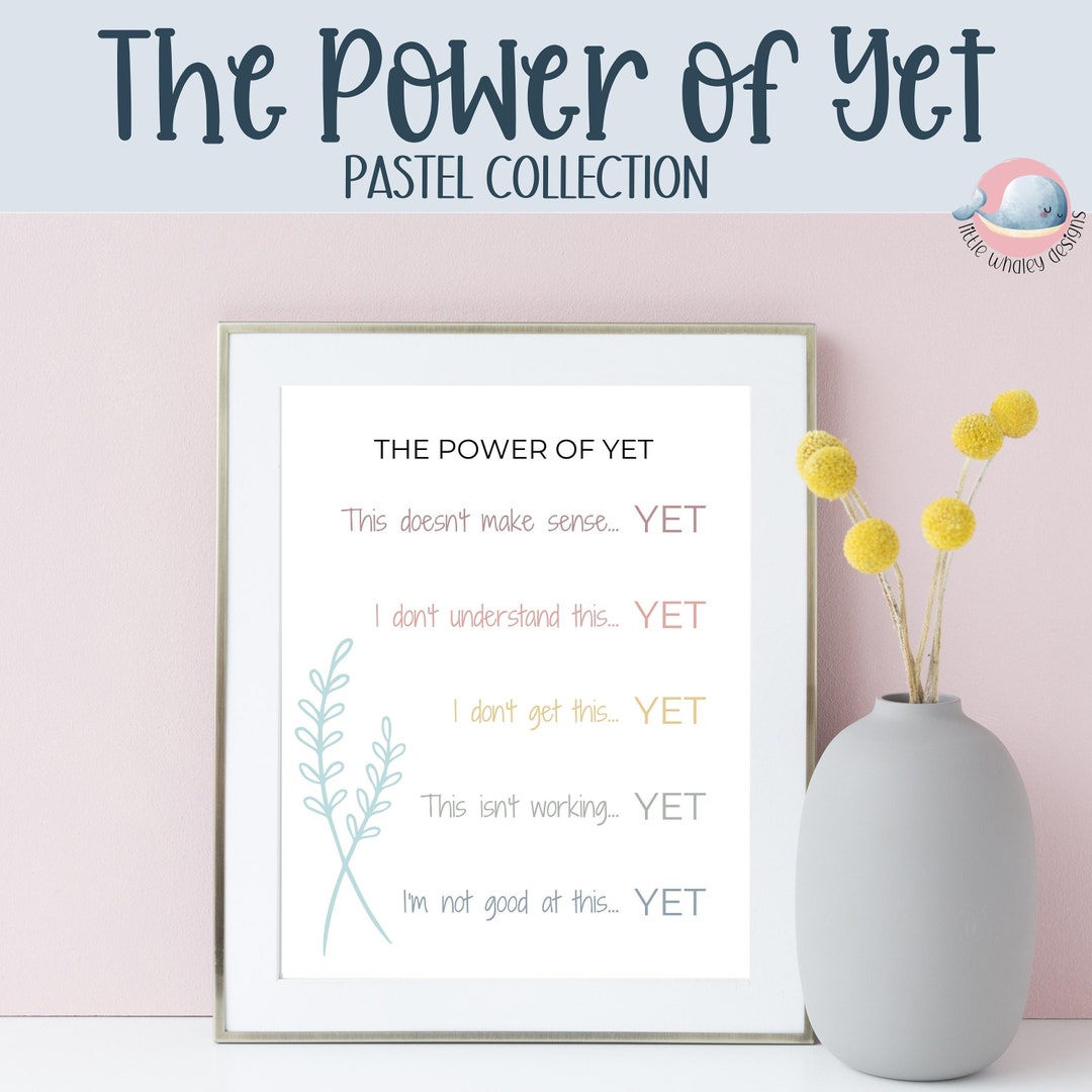 The Power of yet Poster, Boho Growth Mindset Poster, Calming Corner ...