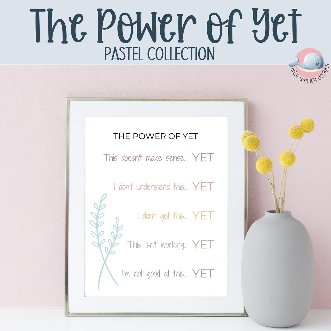 The Power of yet Poster, Boho Growth Mindset Poster, Calming Corner ...