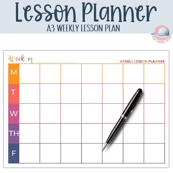 Printable Weekly Lesson Planner Teacher Lesson Plan Teacher - Etsy