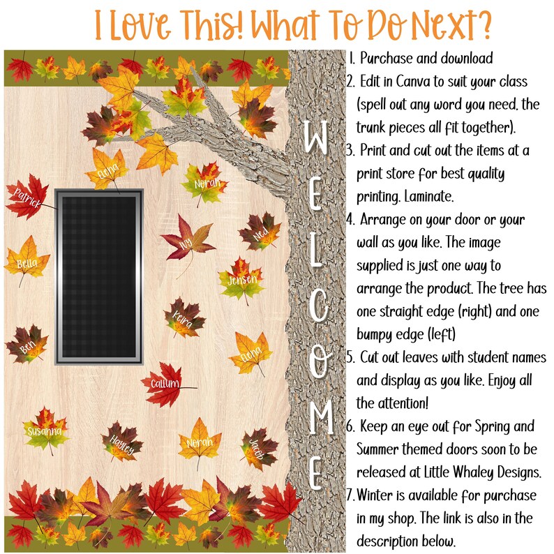 Fall Classroom Door Display Editable Classroom Welcome Wall - Etsy