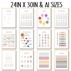 Boho Classroom Posters Bundle: Homeschool Decor (digital Download) - Etsy