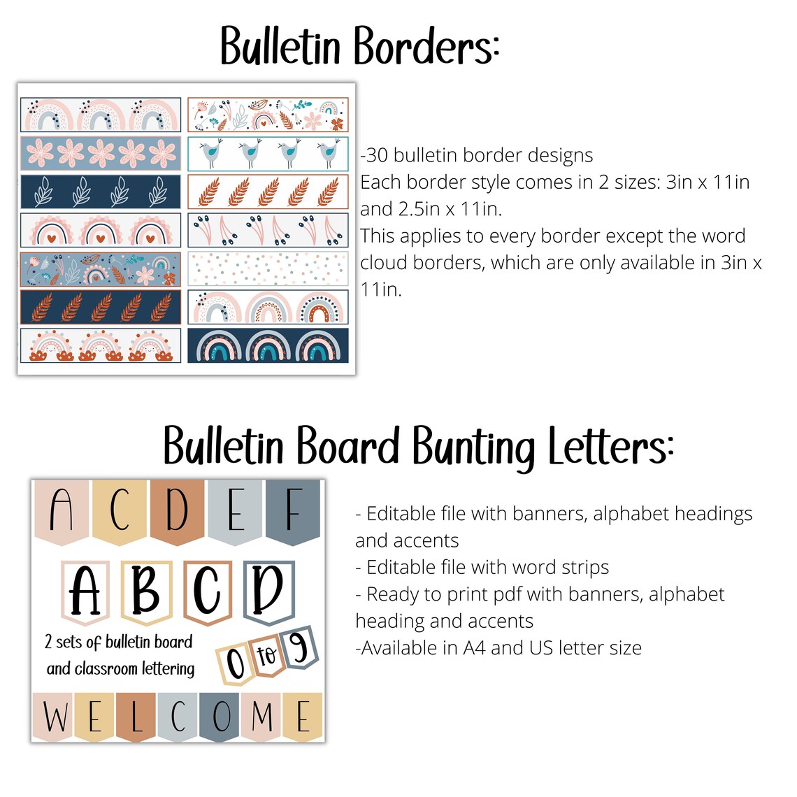 Boho Rainbow Classroom Decor Bundle Editable Classroom Decor - Etsy