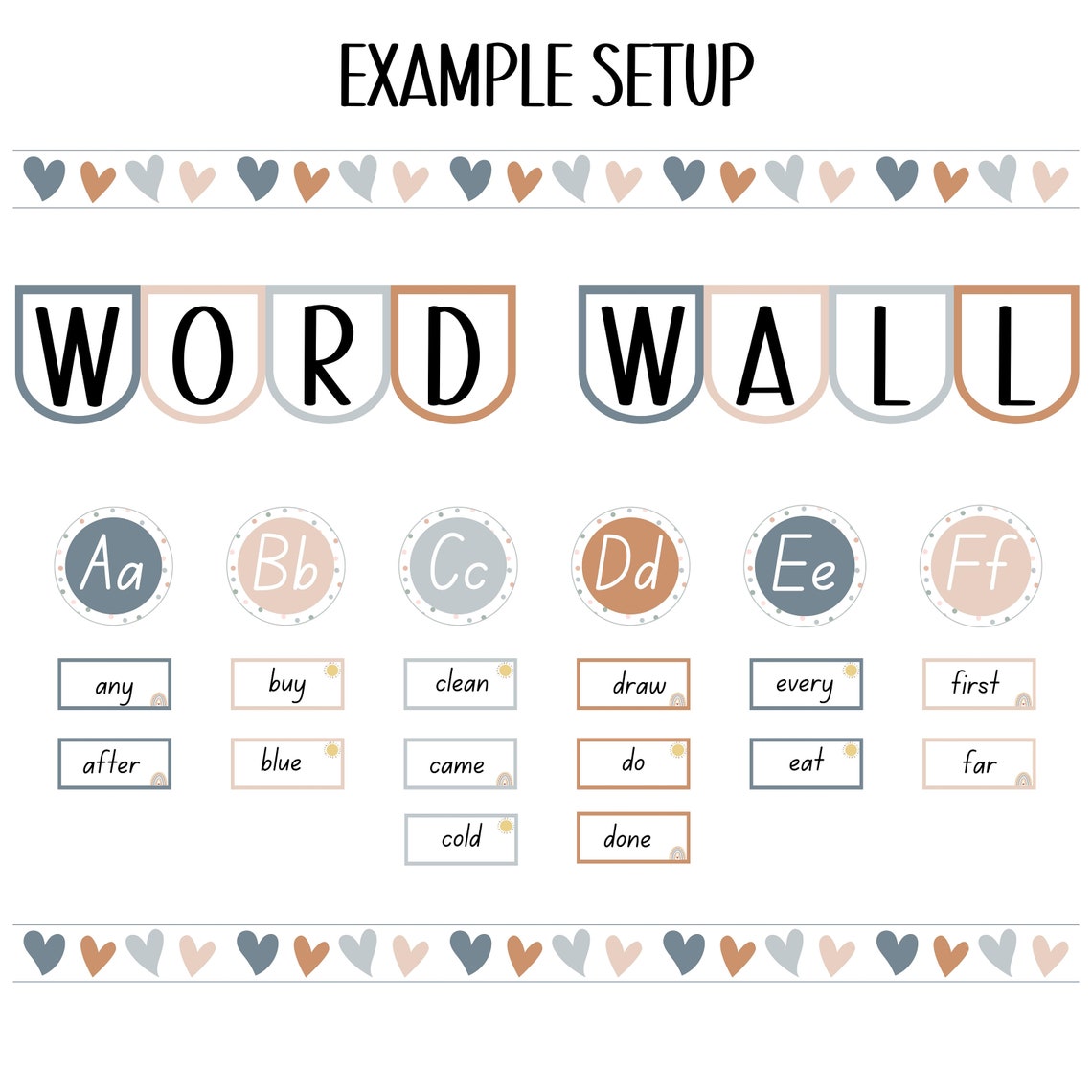 Boho Rainbow Classroom Word Wall Word Wall Display Boho - Etsy