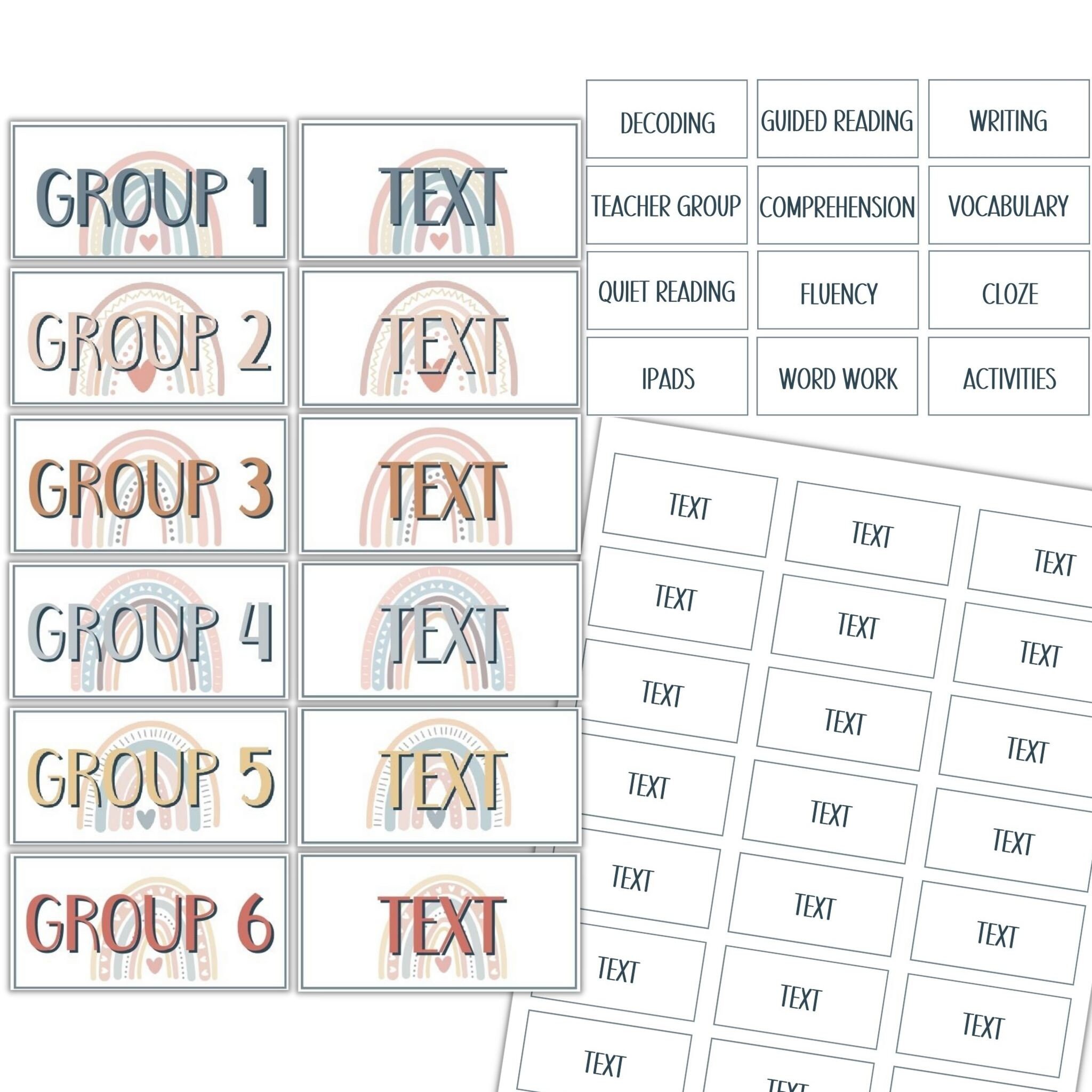 Boho Student Reading Groups A3 Chart, Editable Classroom Groups ...