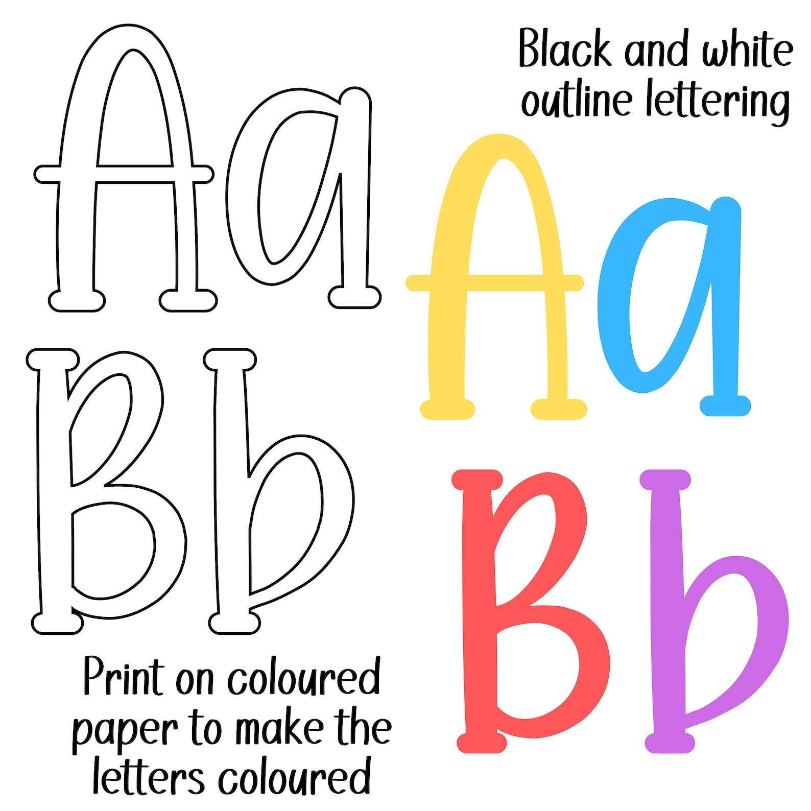 Printable Bulletin Board Lettering Pack: Blackline Classroom Decor ...