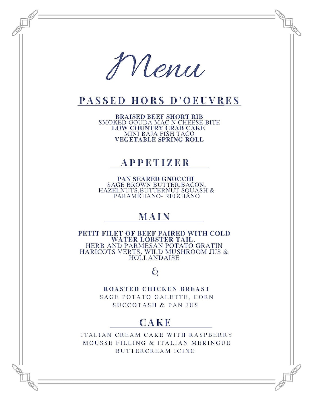 Menu - Etsy
