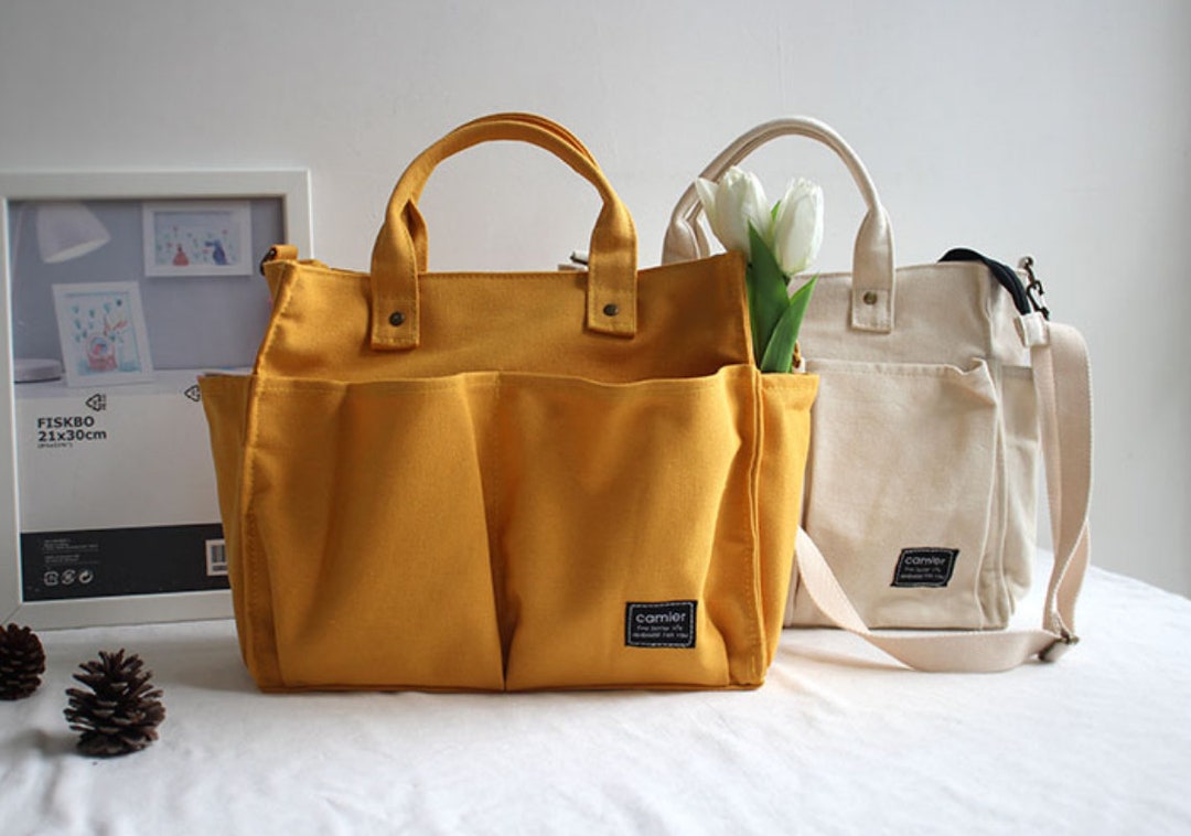 College Student Canvas Bag/handbag/commuter Bag/multi-pocket - Etsy