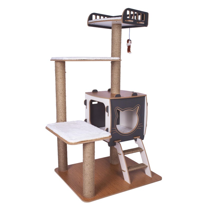 47" Cat Tree, Multi-level Cat Condo House With Scratching Posts - Etsy