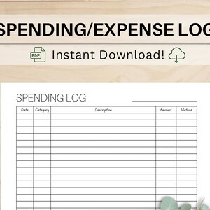 Expense Tracker Spending Log Printable Budgeting Worksheet - Etsy