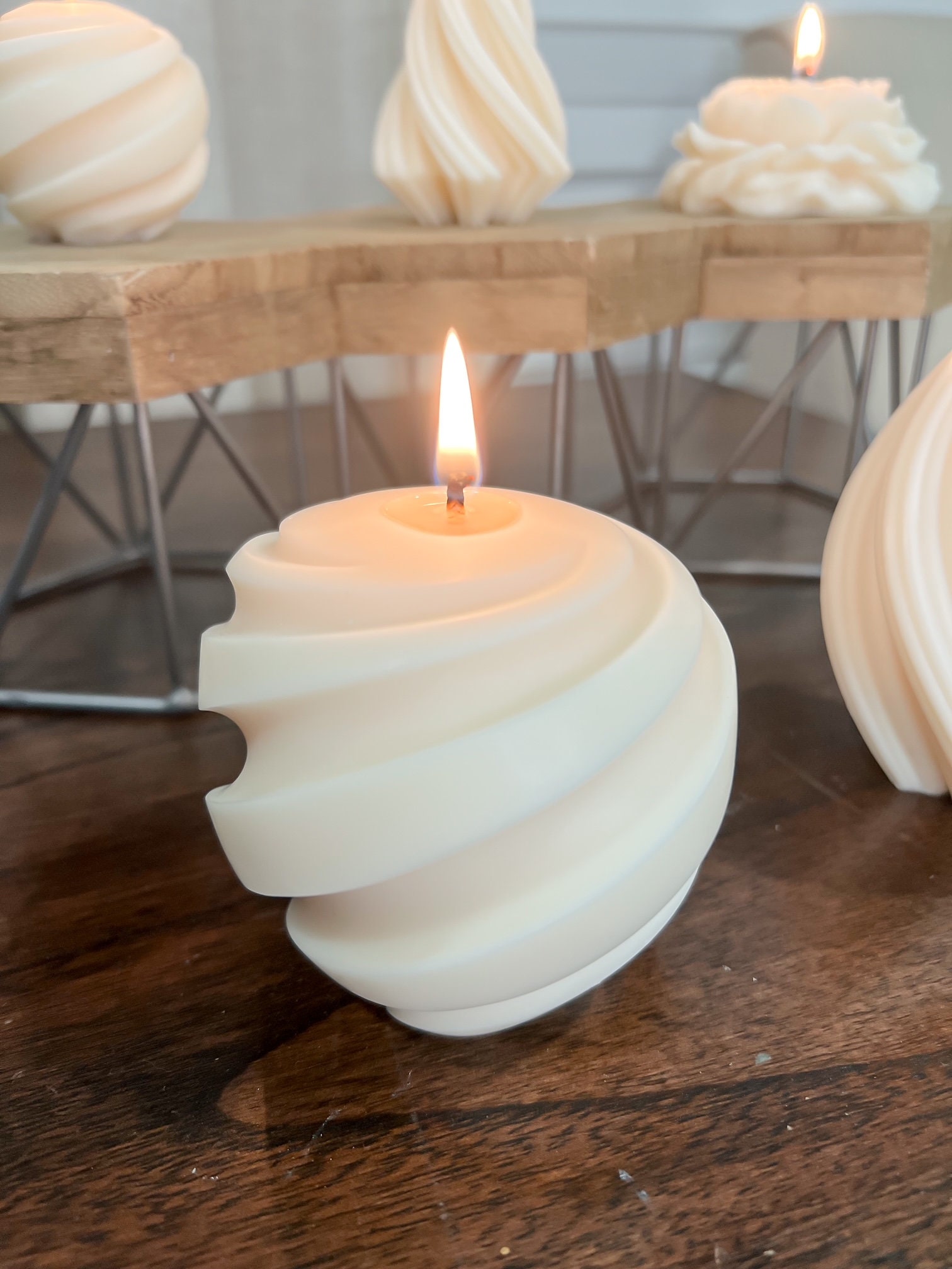 Unscented Spiral Ball Candle | Modern Decorative | Gift | Sphere Candle ...