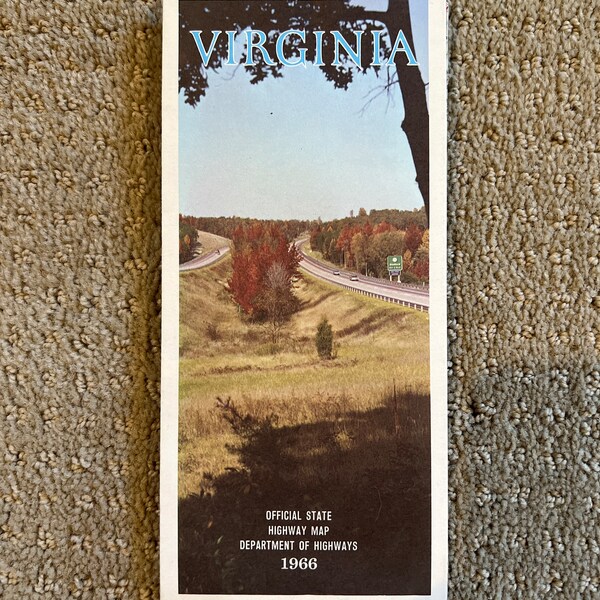 Highway Map of Virginia - Etsy