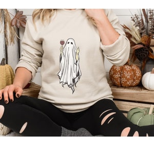 Printable Halloween Theme Wall Decor, Wine Loving Ghost With an IDGAF ...