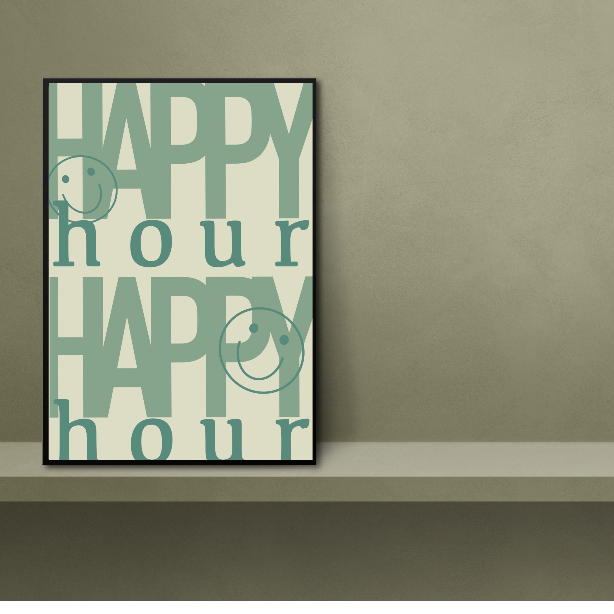 Printable Happy Hour Digital Download, Alcohol Print, Smile Happy Hour ...