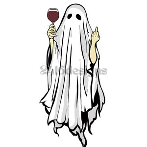 Printable Halloween Theme Wall Decor, Wine Loving Ghost With an IDGAF ...