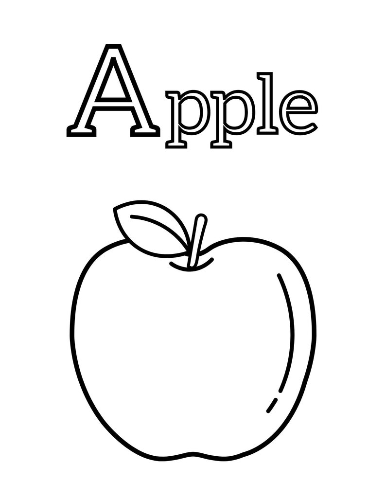 ABC Alphabet Coloring Pages Fruits & Vegetables Coloring Book - Etsy