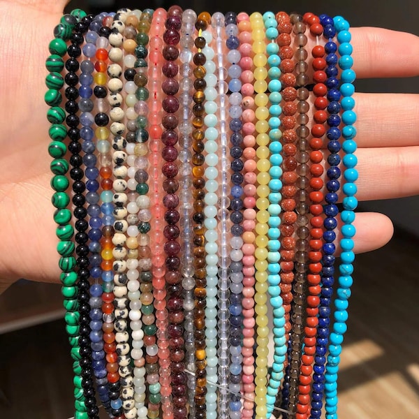 Natural Gemstone Beads - Etsy