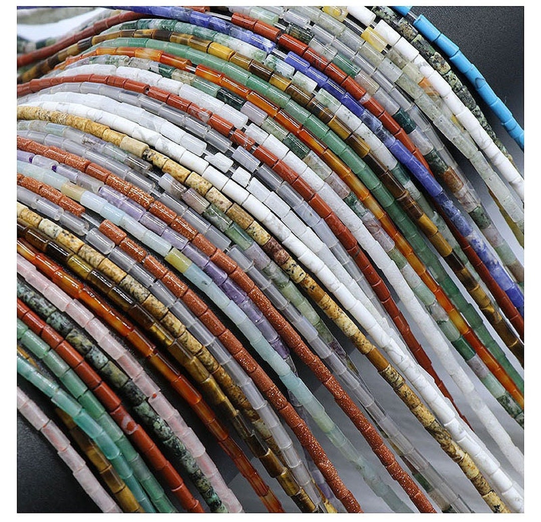 Natural Tube Pipe Shape Stone Beads Healing Energy Gemstone Loose Beads ...