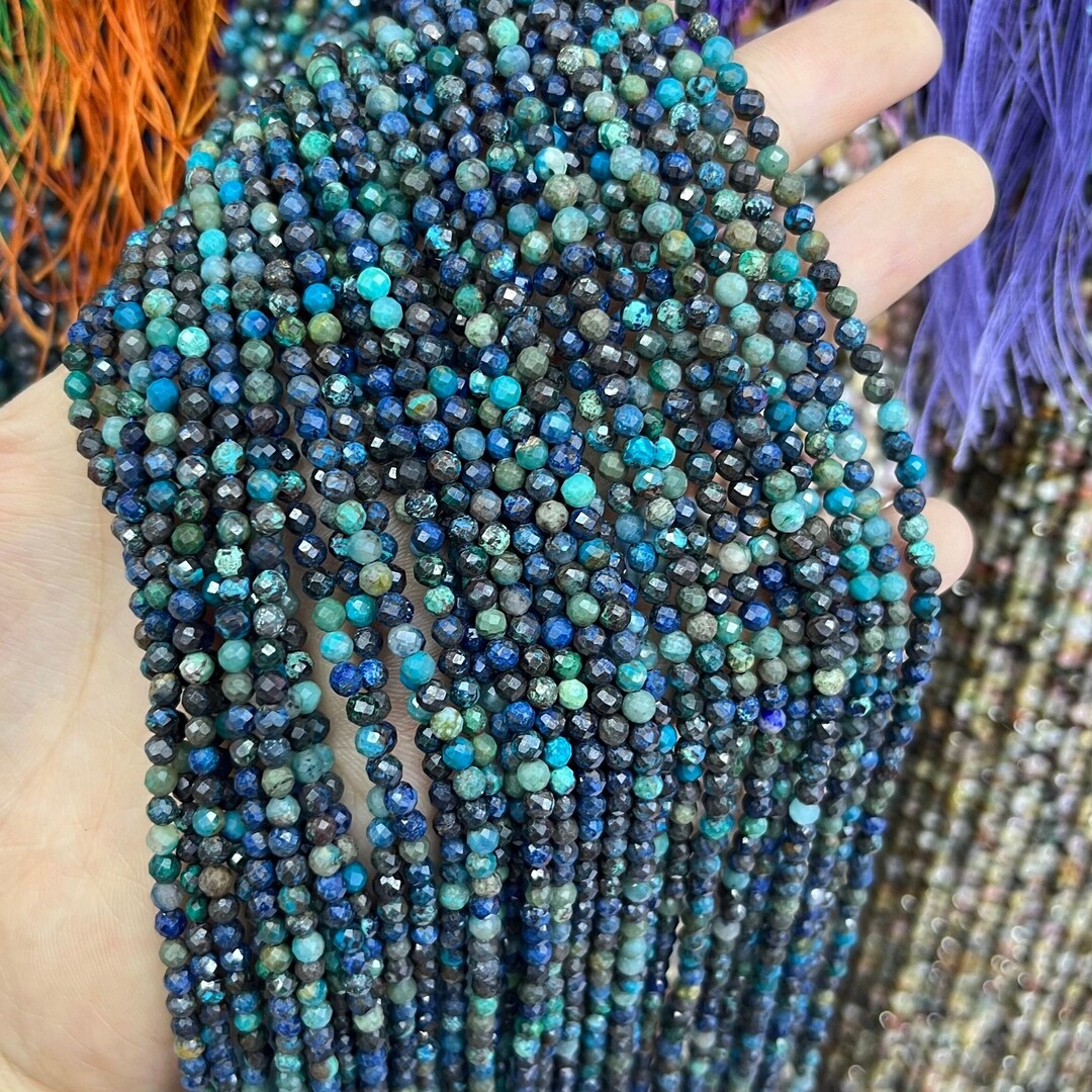 Azurite Faceted Round Beads for Diy Jewelry Making Design 2mm 3mm 4mm ...