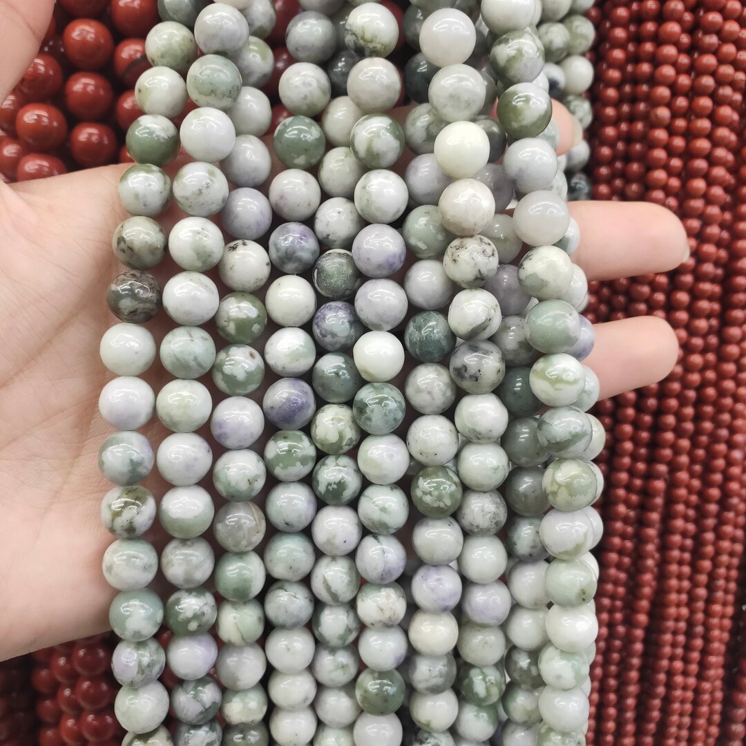 Natural Peace Jade Round Smooth Beads Healing Energy Gemstone Loose ...