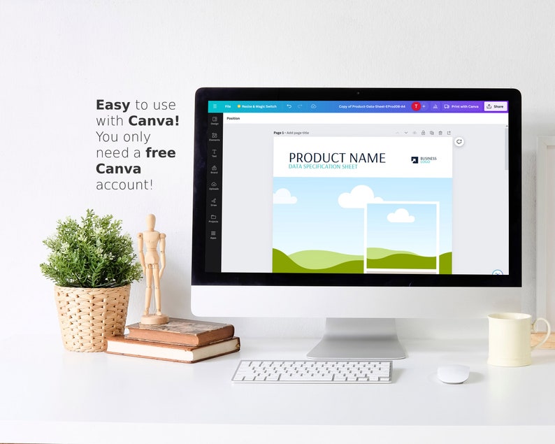 Product Sheet Template Canva Flyer, Word Editable Design Product Data ...