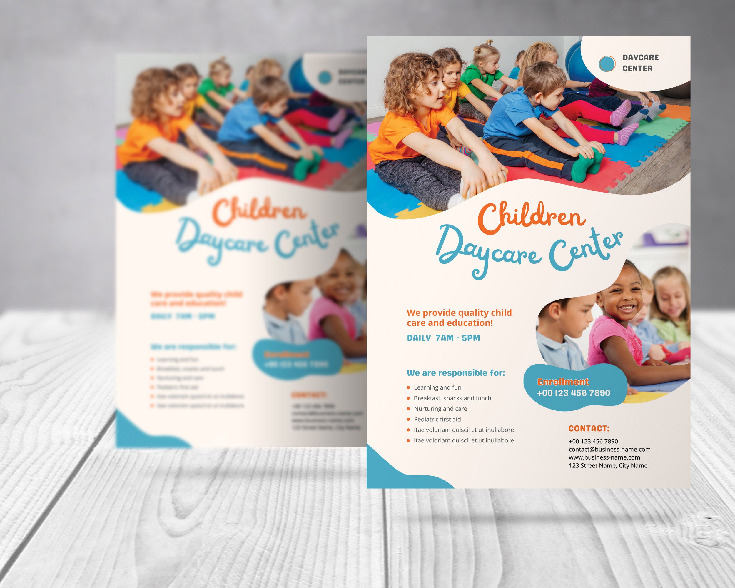 Child Daycare Flyer Template Canva Editable, Children Day-care Poster ...