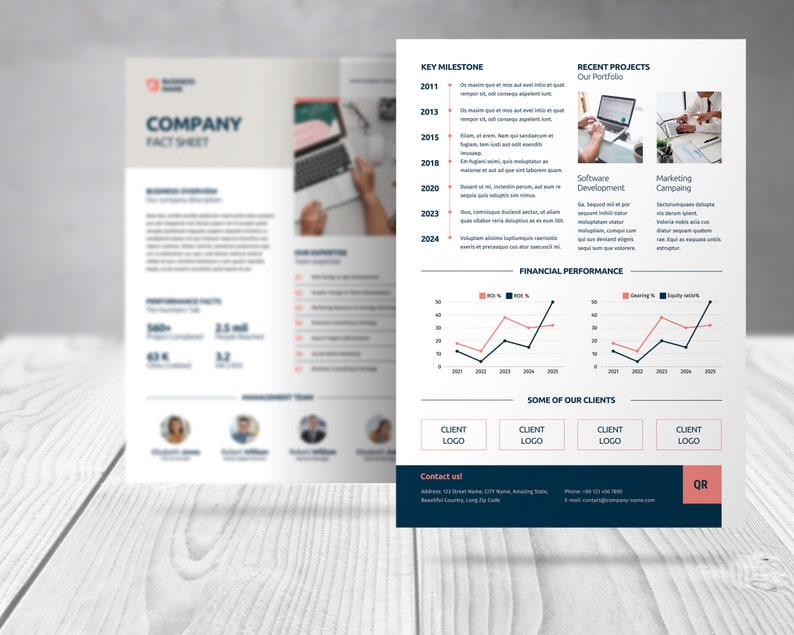 Company Business Fact Sheet Template Canva, Company Fact Sheet Word ...