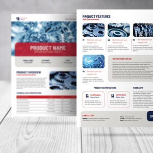Product Specification Sheet Template Canva, Product Data Sheet Word ...