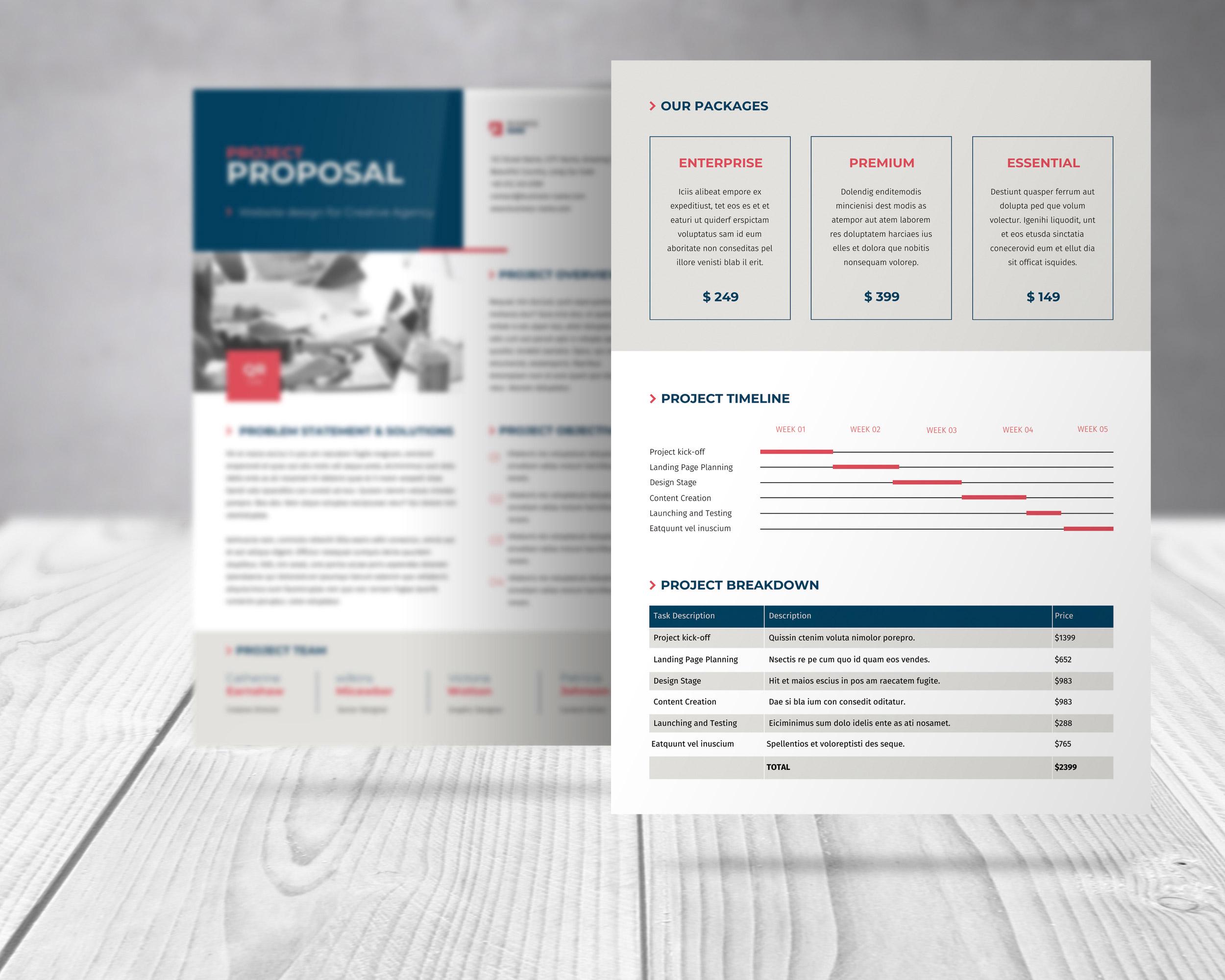 Two-page Project Proposal Canva Template, Word Simple Proposal ...