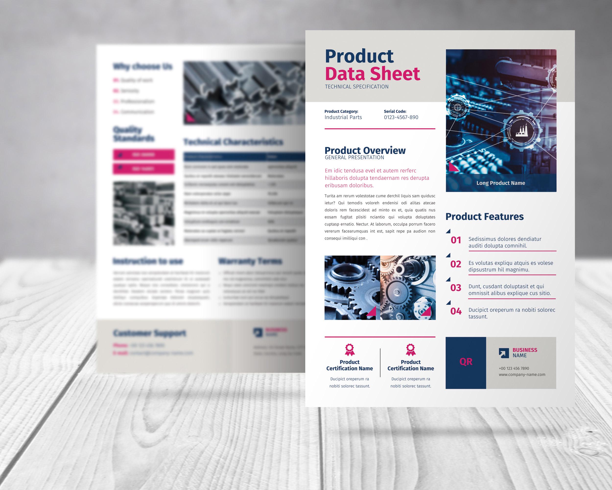 Product Specification Sheet Template Canva, Product Data Sheet Word ...