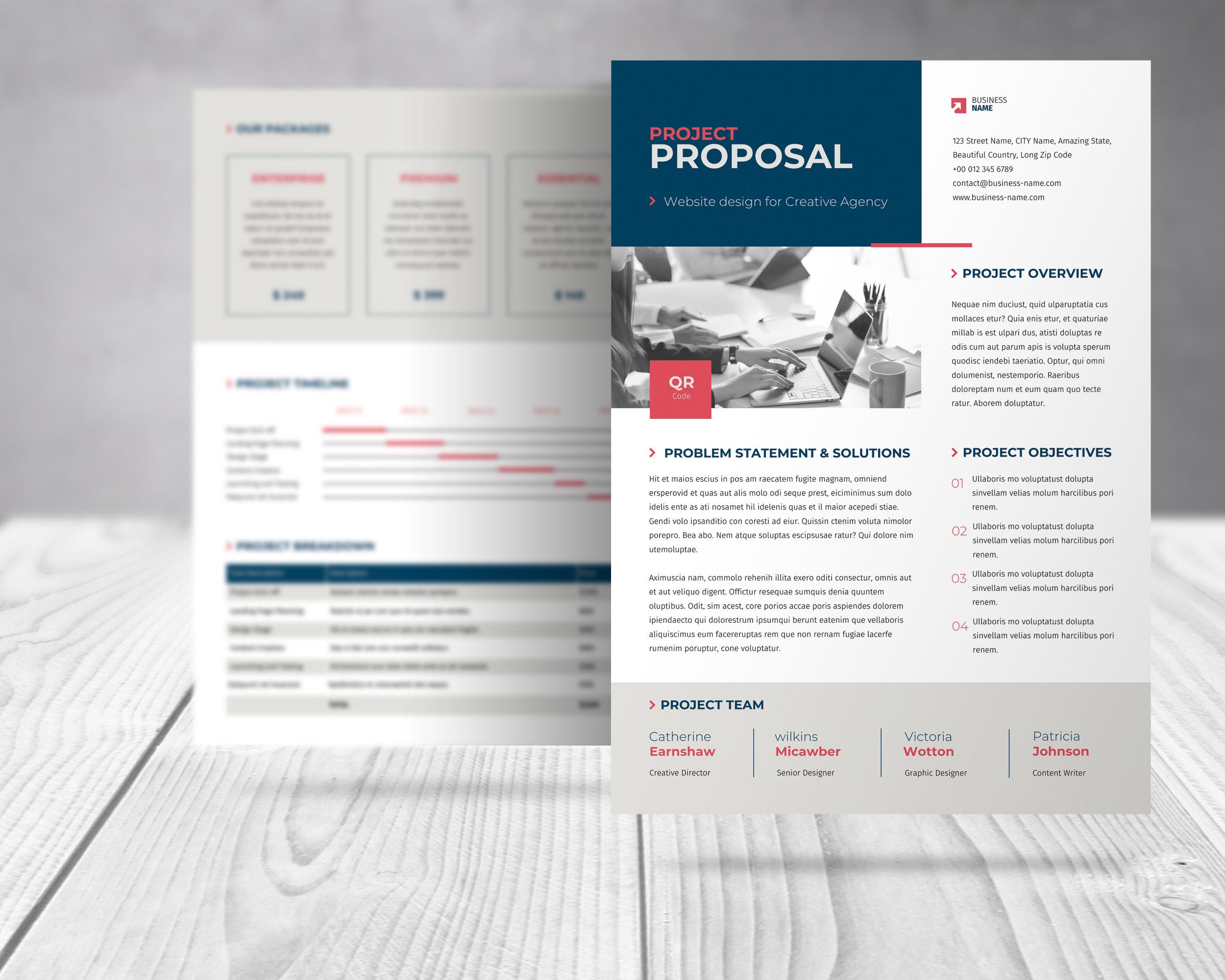 Two-page Project Proposal Canva Template, Word Simple Proposal ...