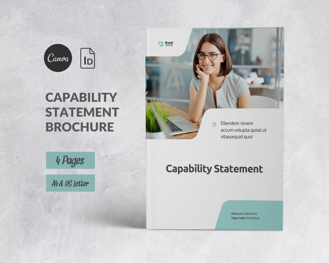 Capability Statement Template Canva Brochure Bifold, Business Document, Company Profile ...