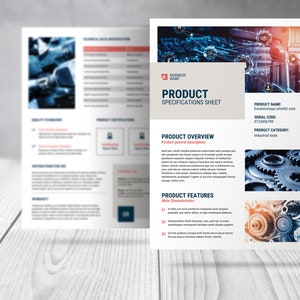 Product Sheet Template Canva Flyer, Word Editable Design Product Data ...