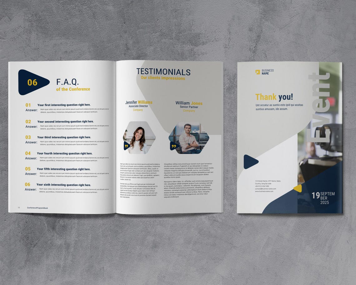 Business Brochure Event Program Canva, Conference Agenda Template ...