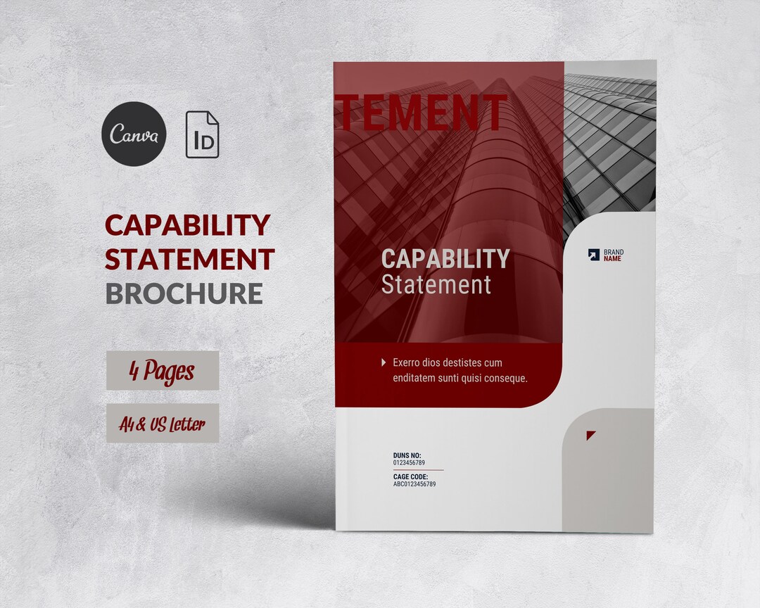 Capability Statement Template Canva Business Brochure Bifold, Business ...