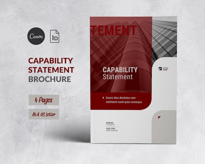 Capability Statement Template Canva Business Brochure Bifold, Business ...