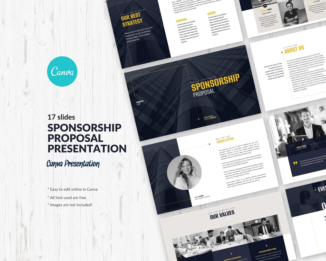 Sponsorship Proposal Presentation Canva Template, Fundraising Event ...
