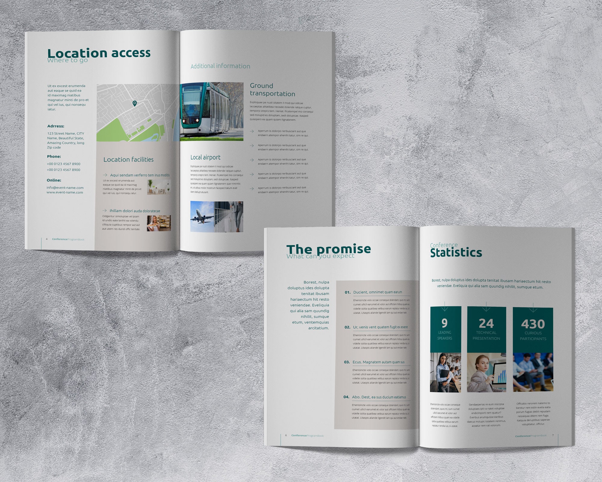 Conference Template Agenda Canva, Business Event Schedule Booklet ...