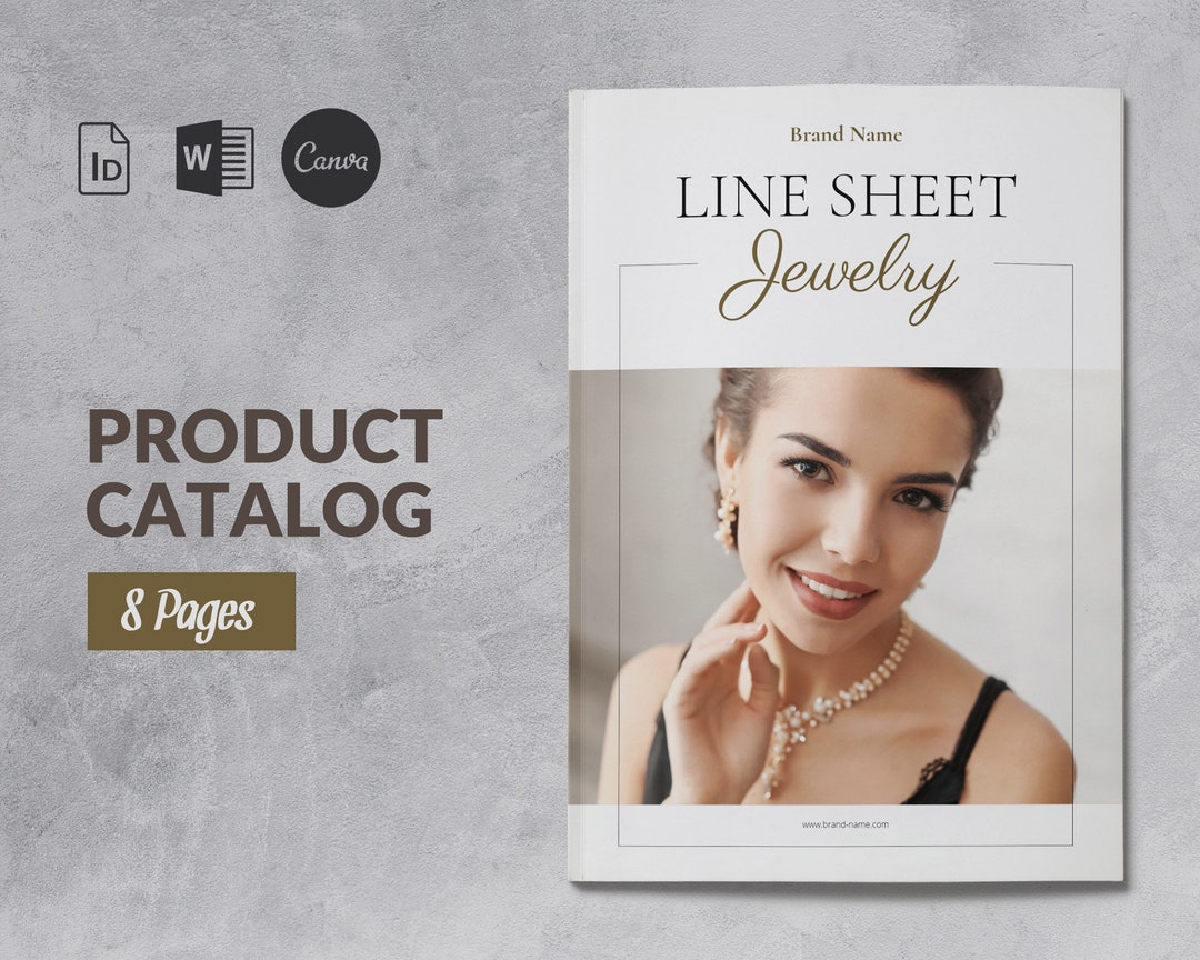 Jewelry Line Sheet Template Product Catalog. Canva Product - Etsy