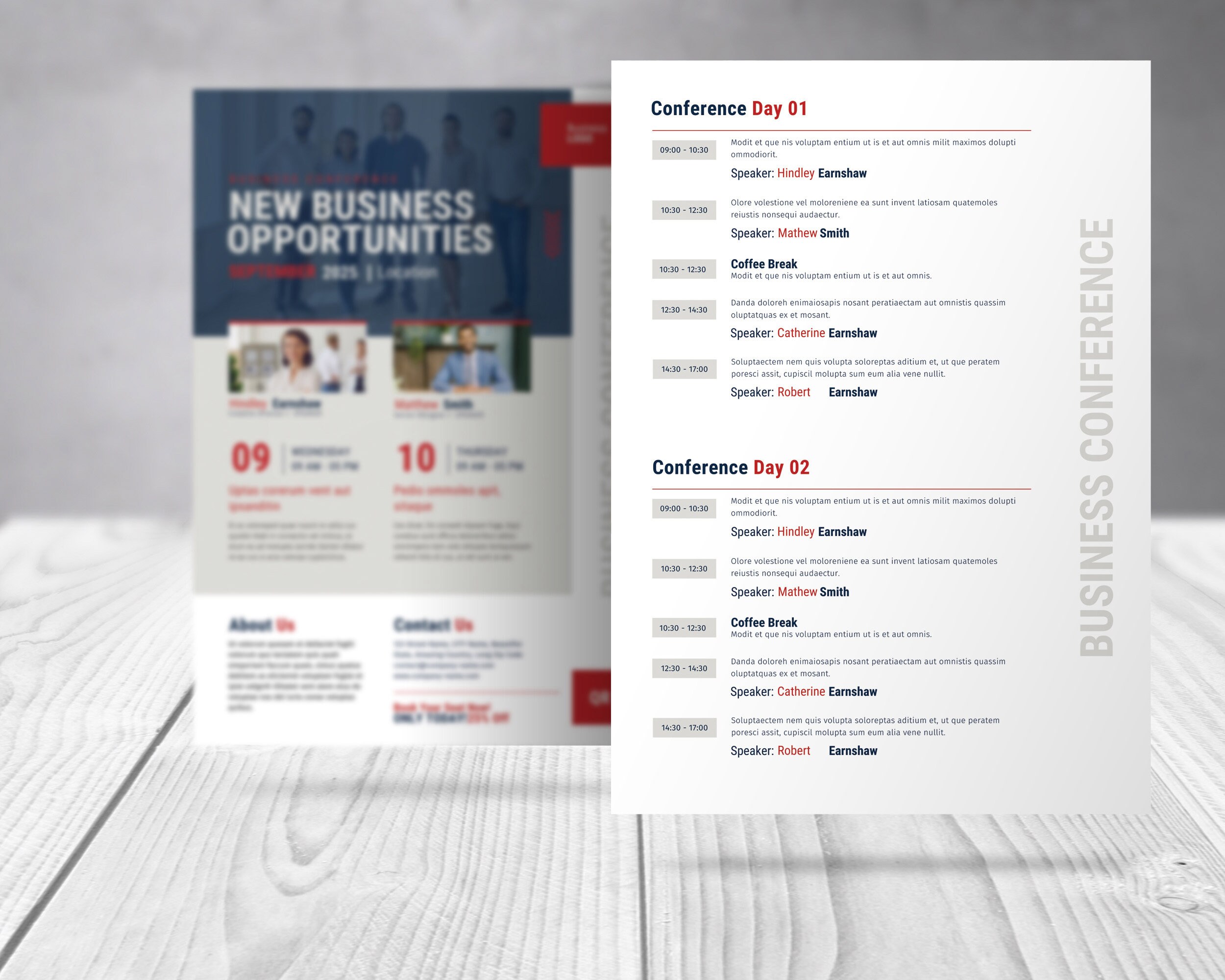 Business Conference Program Canva Editable Flyer Event, Business ...