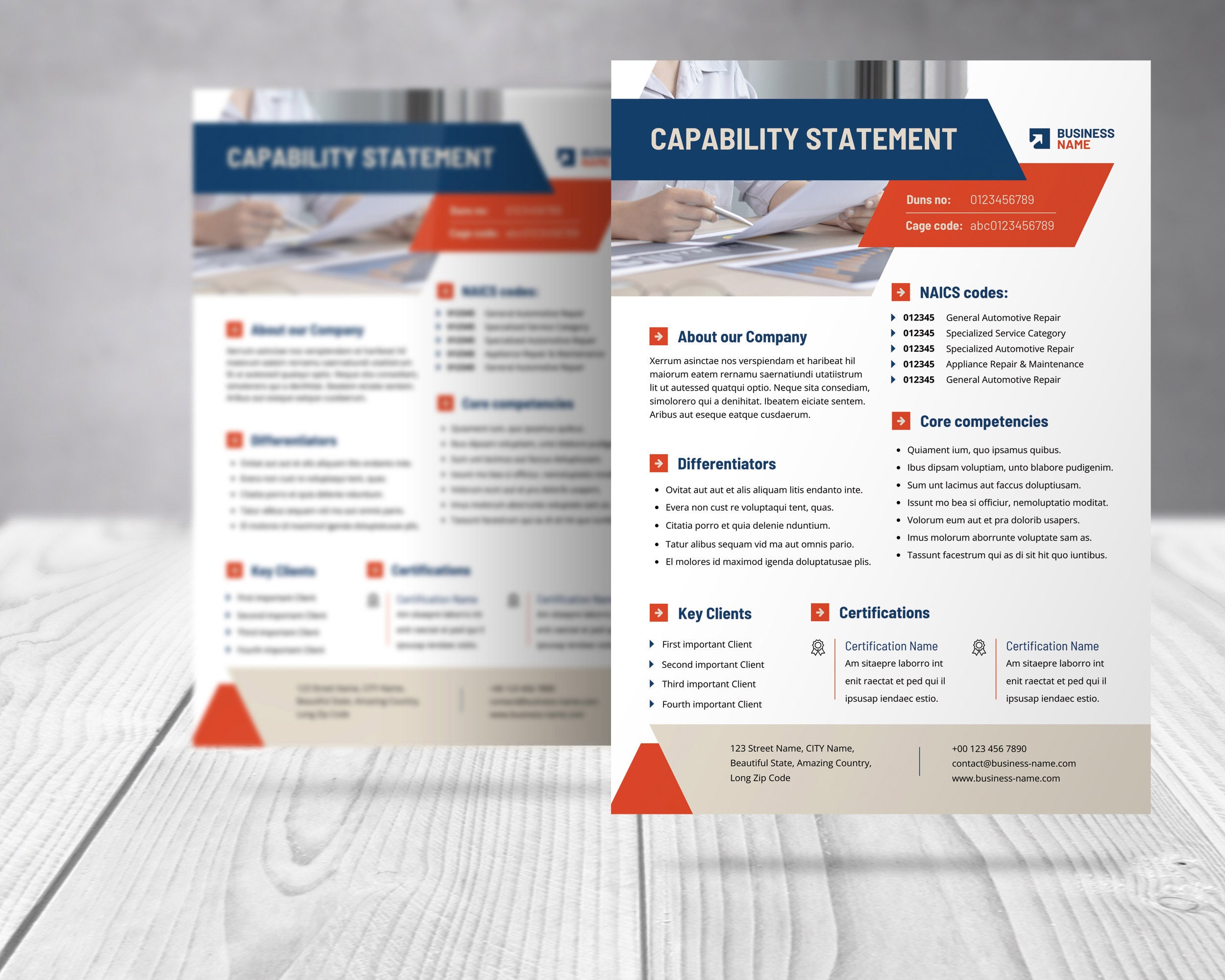 Business Capability Statement Canva Template, Flyer Editable Word ...