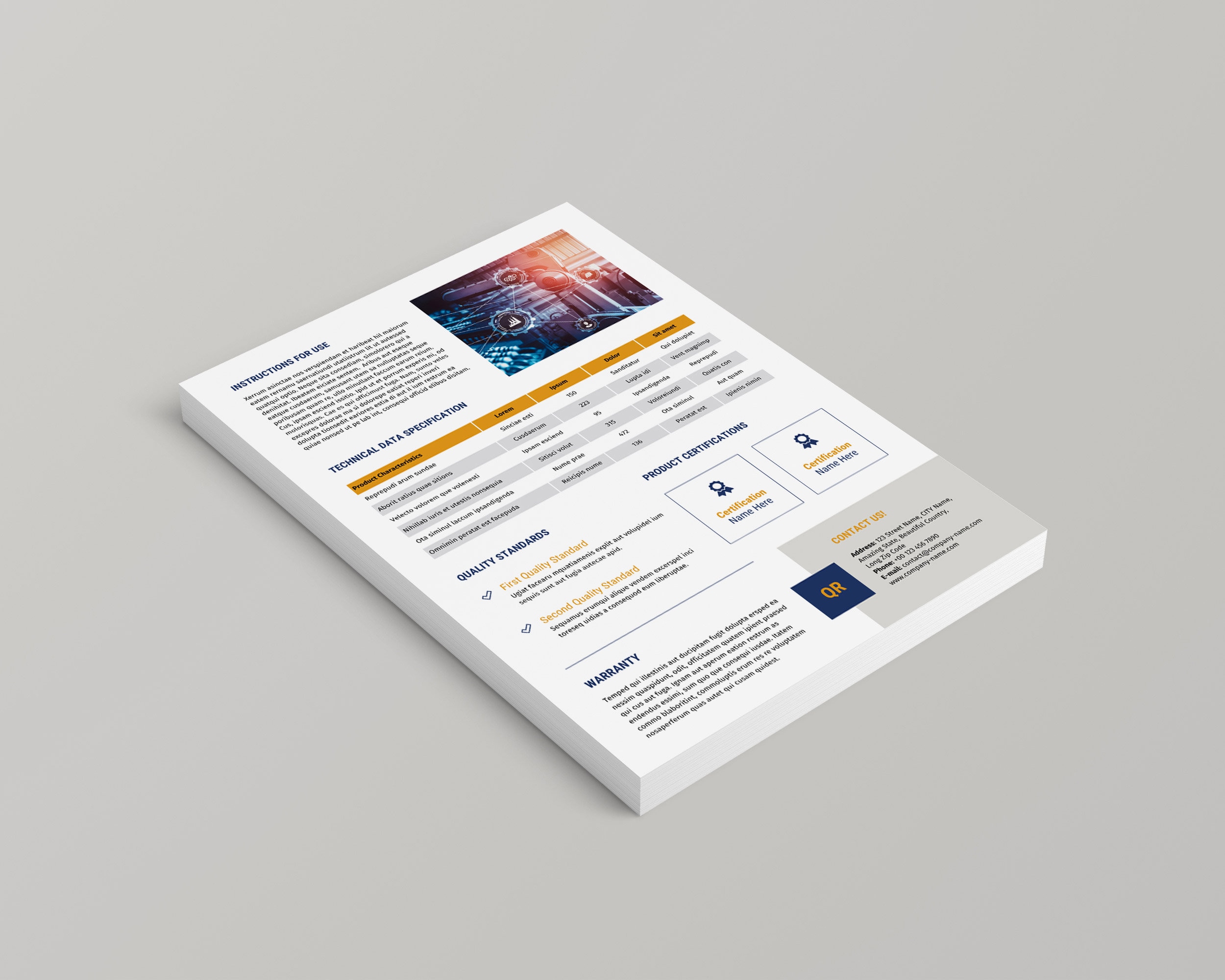 Product Sheet Template Canva, Flyer Product Data Sheet, MS Word ...