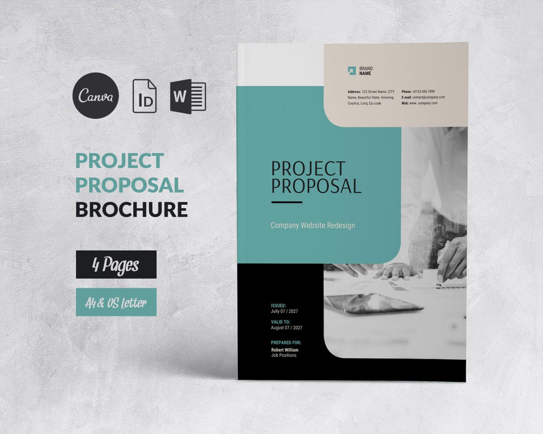 Brief Project Proposal Canva, Business Proposal Word, Canva Proposal ...