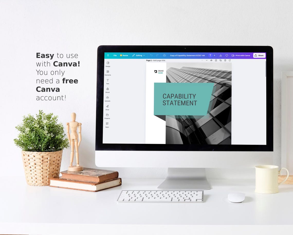 Capability Statement Template Canva Business Brochure Bifold, Business ...