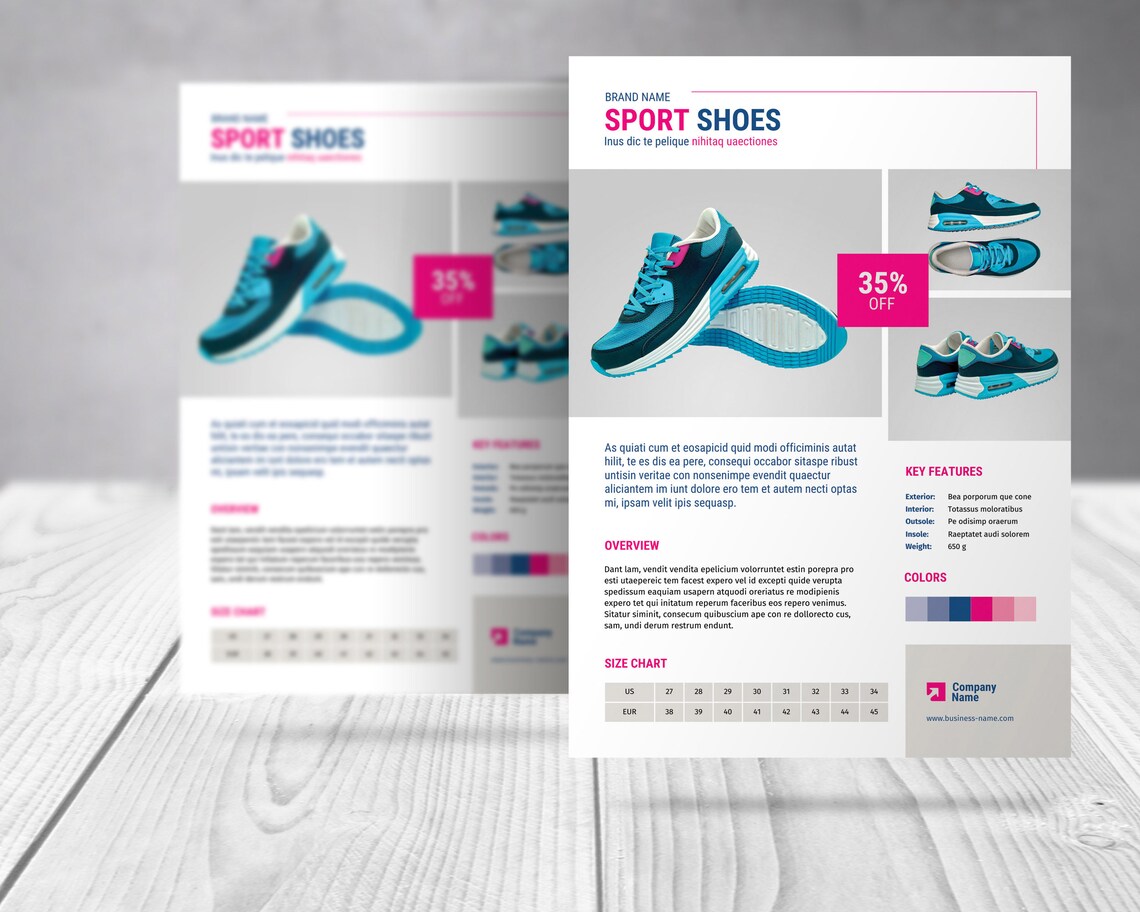 Product Data Sheet Template Canva, Technical Data Sheet Word Editable ...