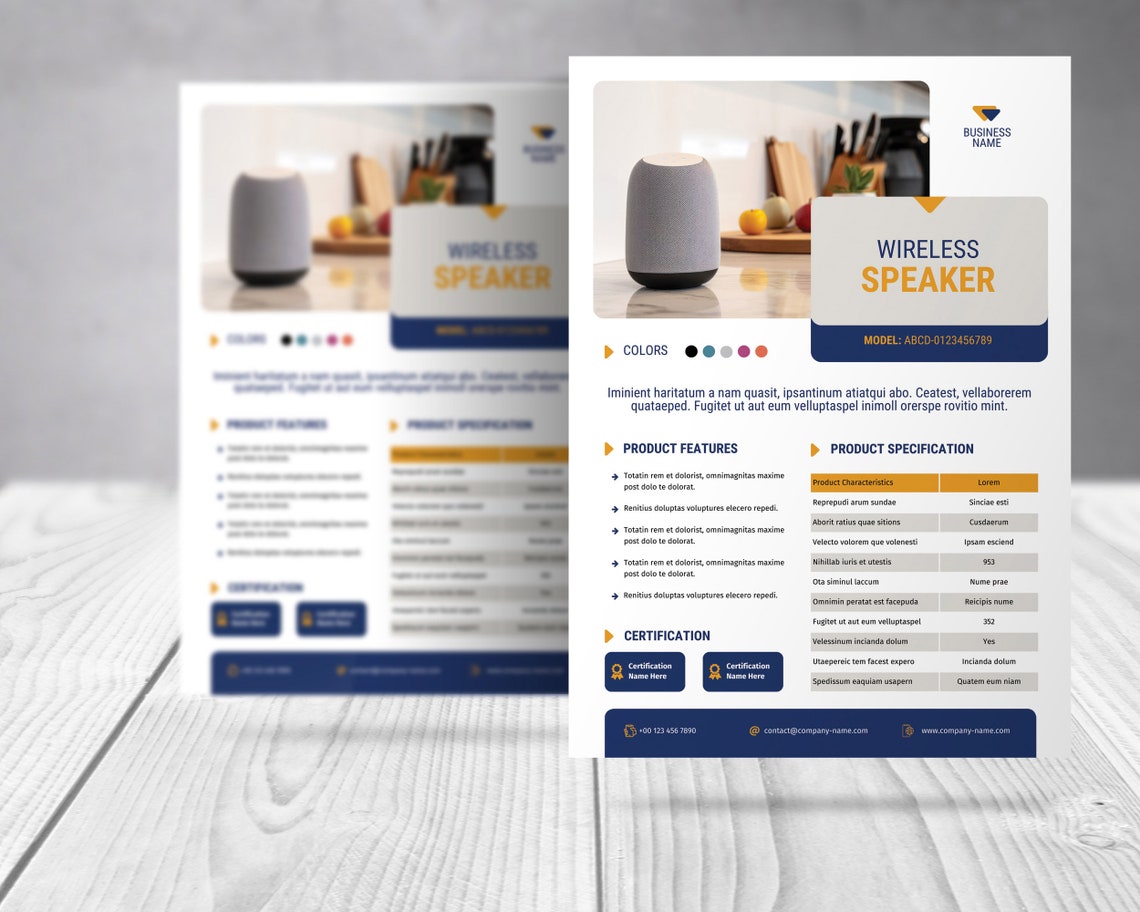 Product Specification Sheet Template Canva, Product Data Sheet Word ...