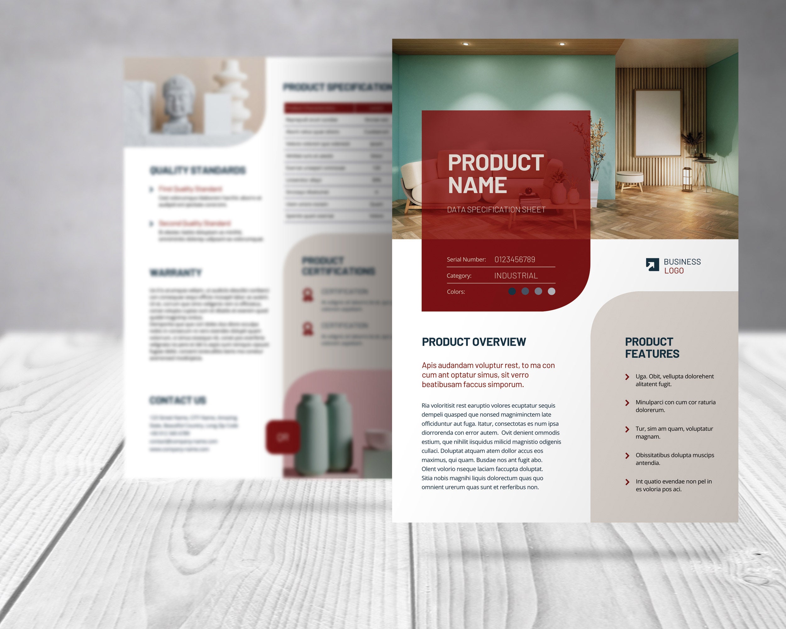 Product Sheet Template Canva Flyer, Word Editable Design Product Data ...