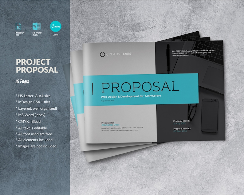 Project Proposal Template | Canva Project Proposal | MS Word Template ...