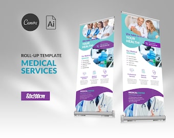 Retractable Banner Template: Company Roll up Design (canva Editable) - Etsy