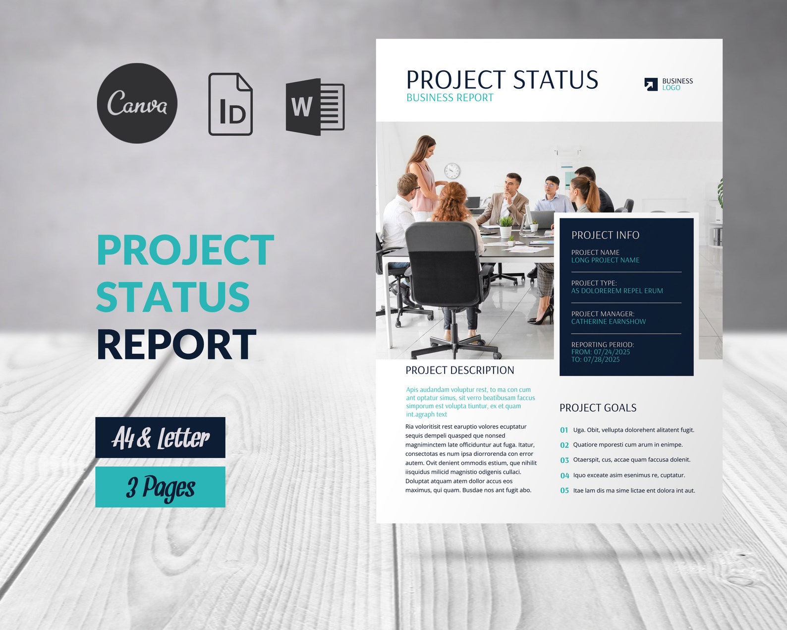 Project Status Report Template Canva, Progress Report Template Word ...