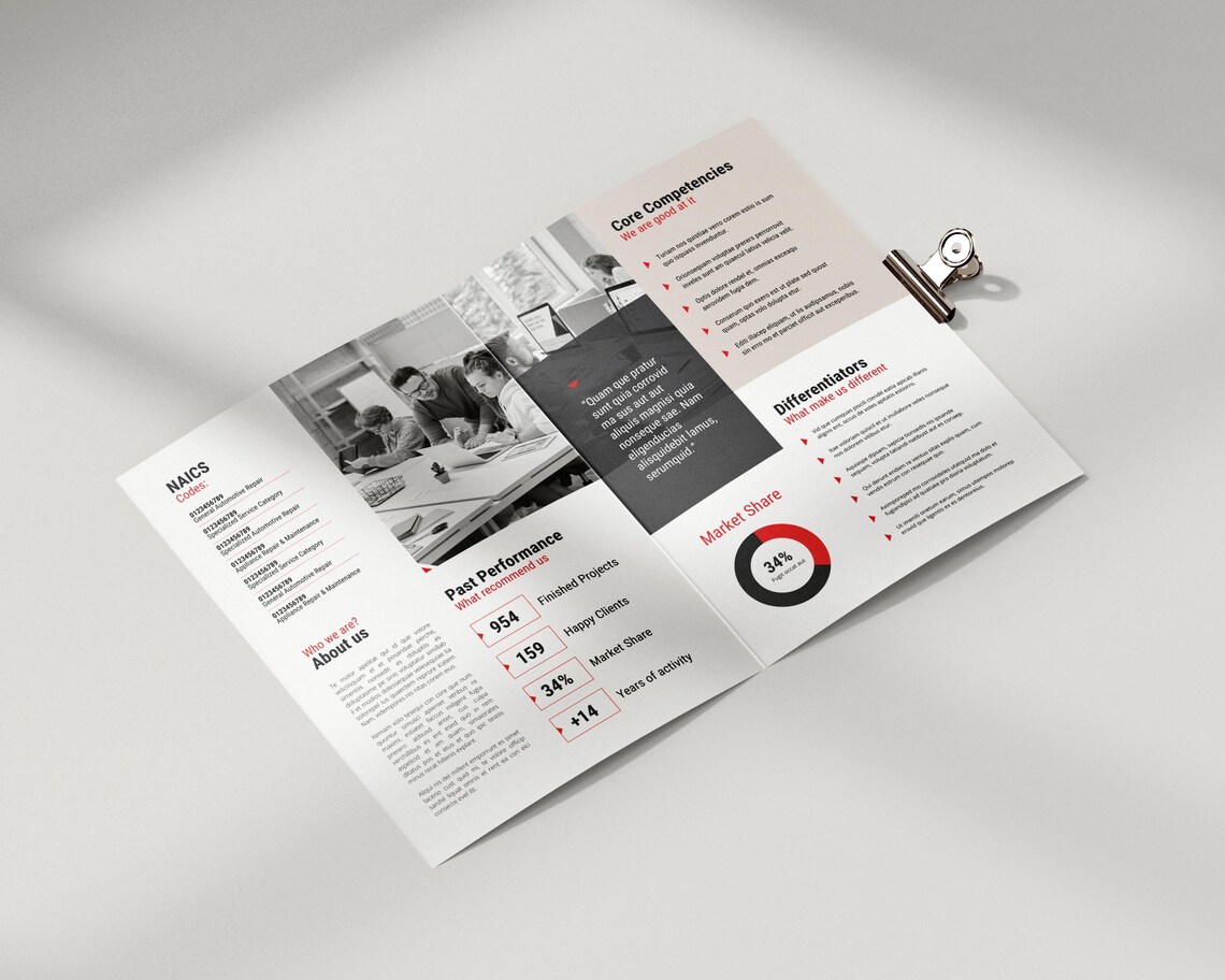 Business Capability Statement Template Canva Editable, Bifold Business ...